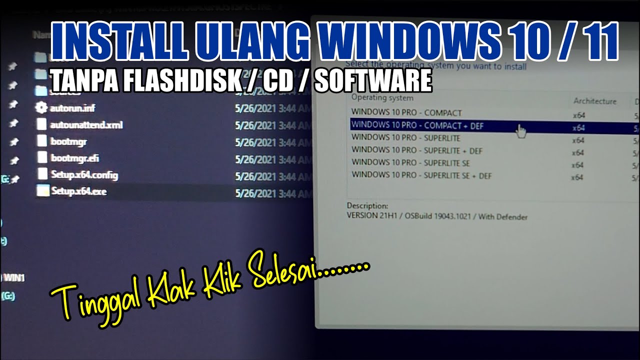 Cara Install Ulang Windows Tanpa Flashdisk CD Software !!! Bisa Untuk ...