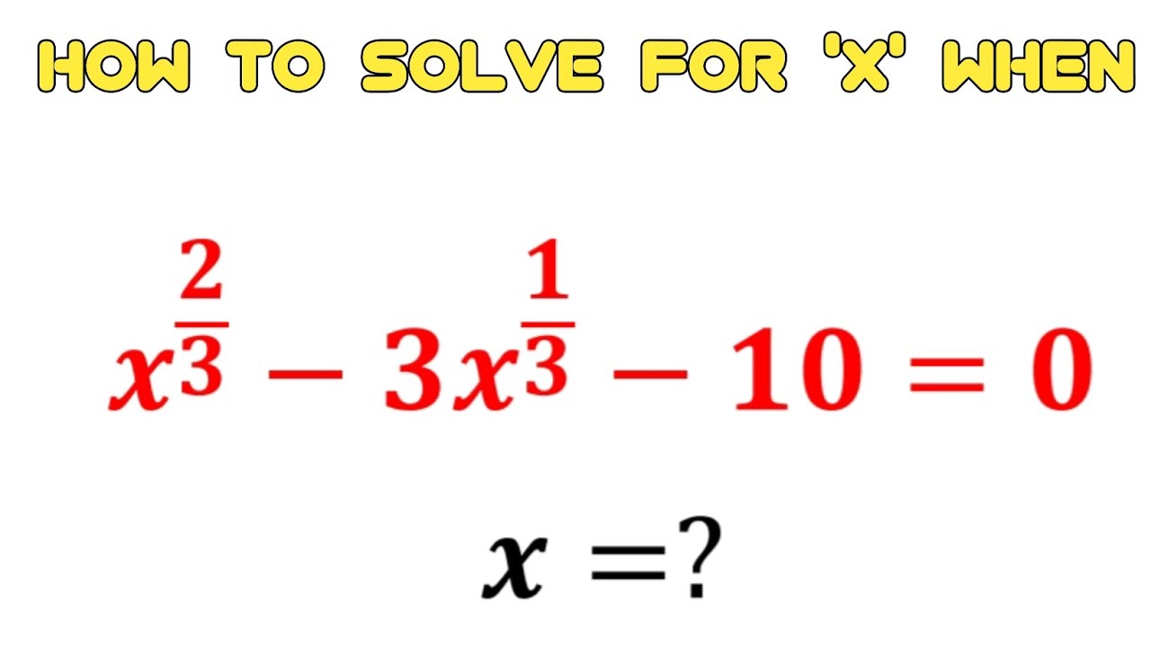 Solve for 'x' in an easy way and Step-By-Step. - YouTube
