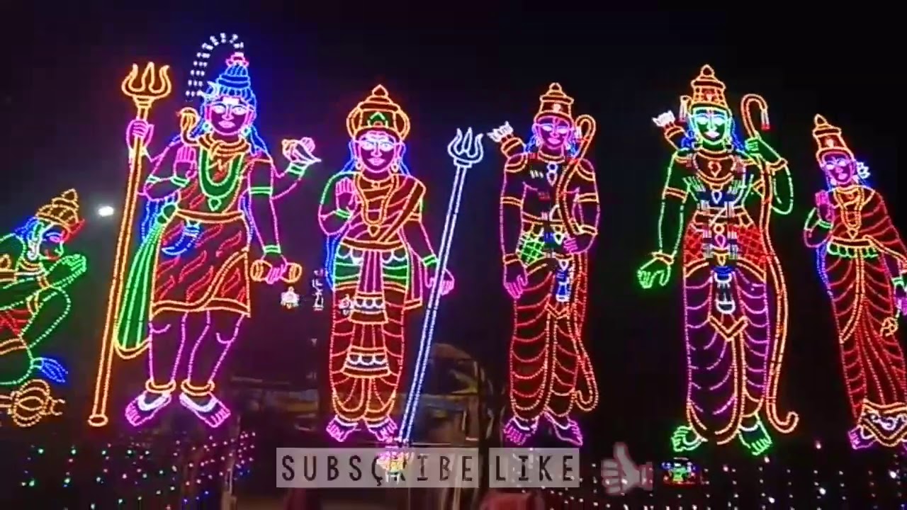 LED lights super designs and god image in led - YouTube
