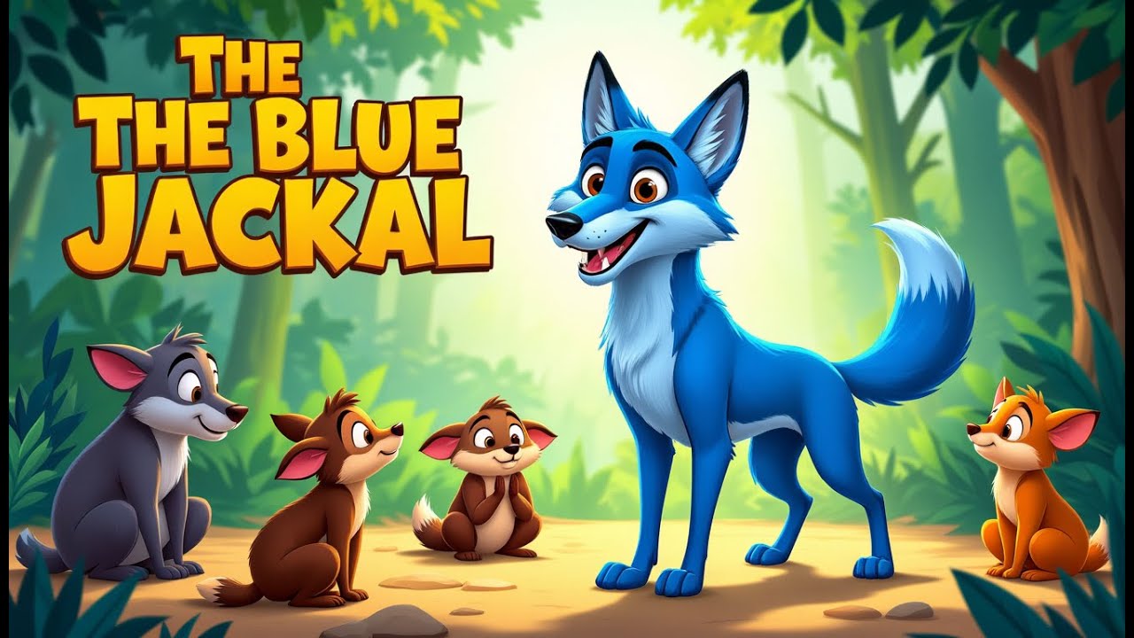 The Blue Jackal | cartoon stories for kids | jungle stories | blue ...