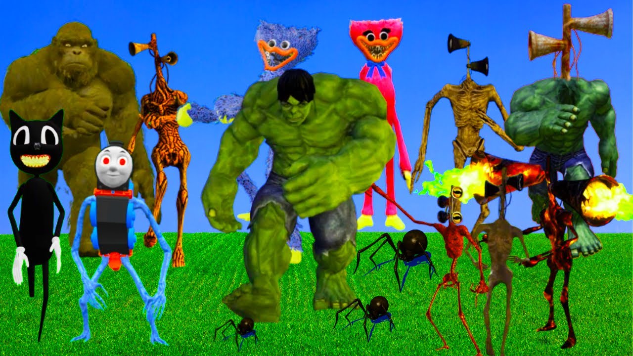 Giant Green Hulk,Army of Siren Head,Huggy Wuggy,Long legs,Rainbow ...