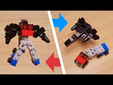 Mini LEGO tuğla römork kamyonu ve savaş uçağı transformatör robotu - Thunderbolt #LEGO #MOC