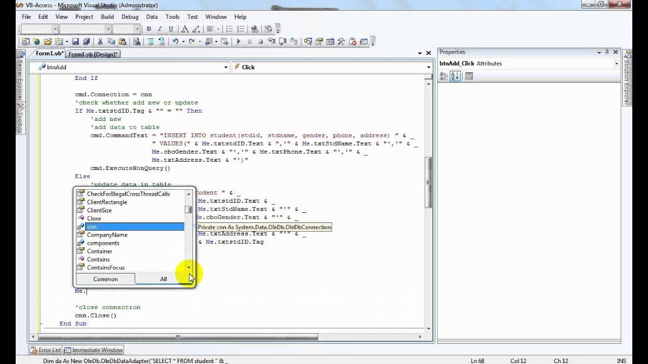 INSERT, DELETE, UPDATE AND SELECT Data in MS-Access with VB 2008 Part 2 - YouTube
