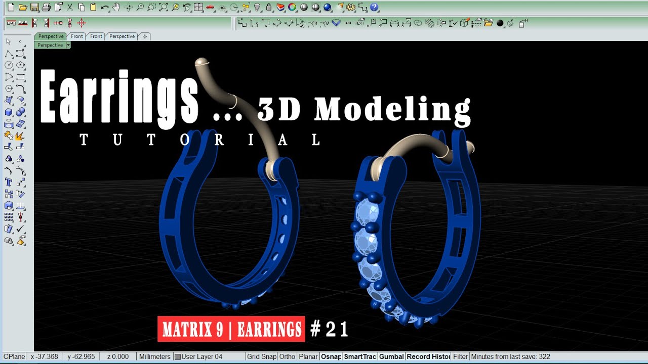 Jewelry Design | Earrings Modeling Tutorial #021 - YouTube
