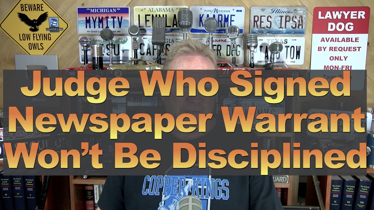 Judge Who Signed Newspaper Warrant Won't Be Disciplined - YouTube