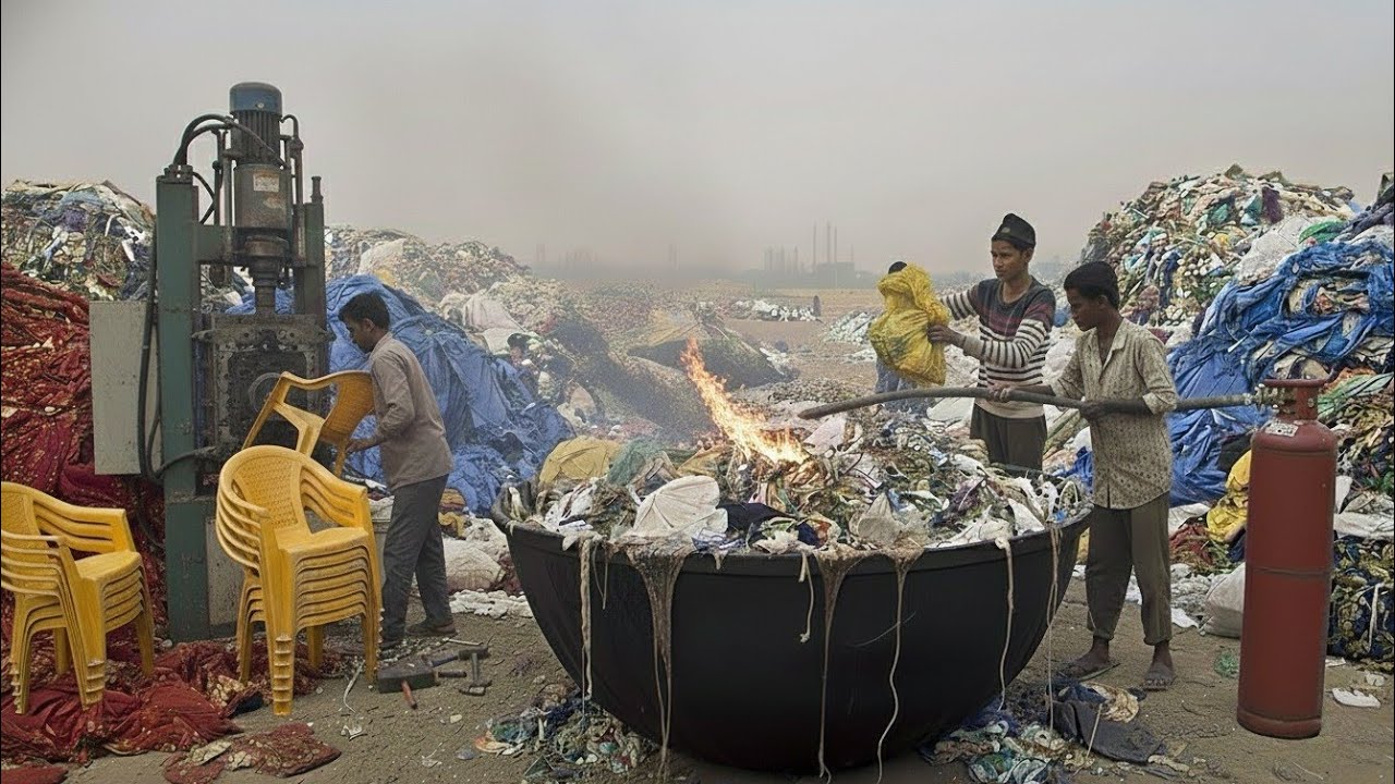Amazing Process of Recycling Millions of Waste Polythene Plastic Bags ...