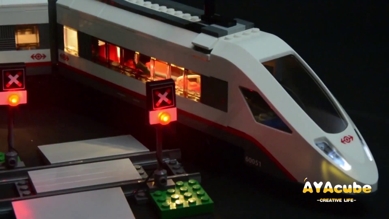 LEGO Trains High speed Passenger 60051 LED Light Kit AYAcube - YouTube