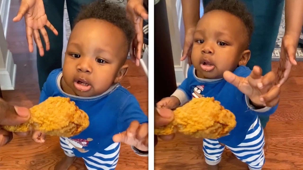 Little Boy Takes First Steps For FRIED CHICKEN! // Funny Toddlers - YouTube