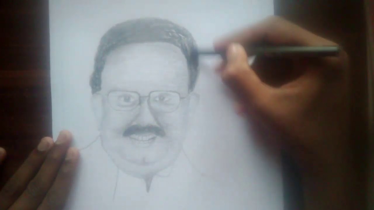 drawing SPB - s.p.balasupramaniyam tribute art - YouTube