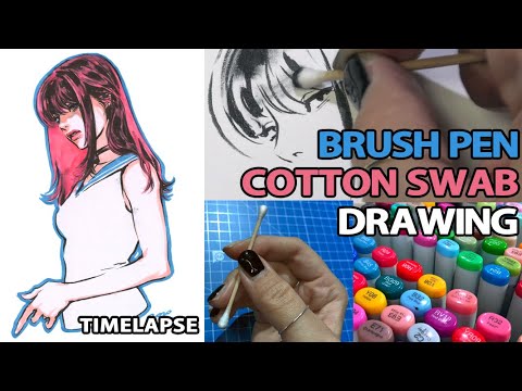 Eng sub🍒 How do we use Cotton Swab to Draw? Time-lapse 4K - YouTube