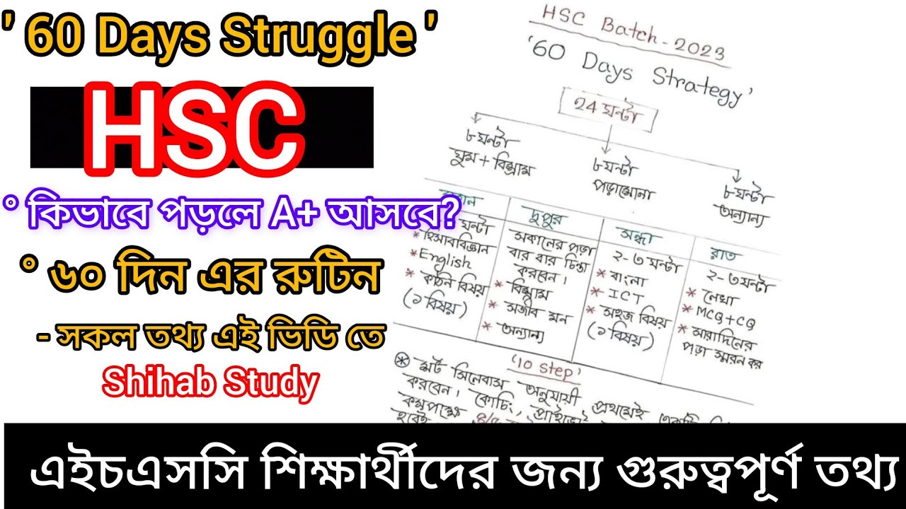 A+ পাওয়ার দৈনিক পড়ার রুটিন | HSC Study Daily Routine 2023 | এইচএসসি ...