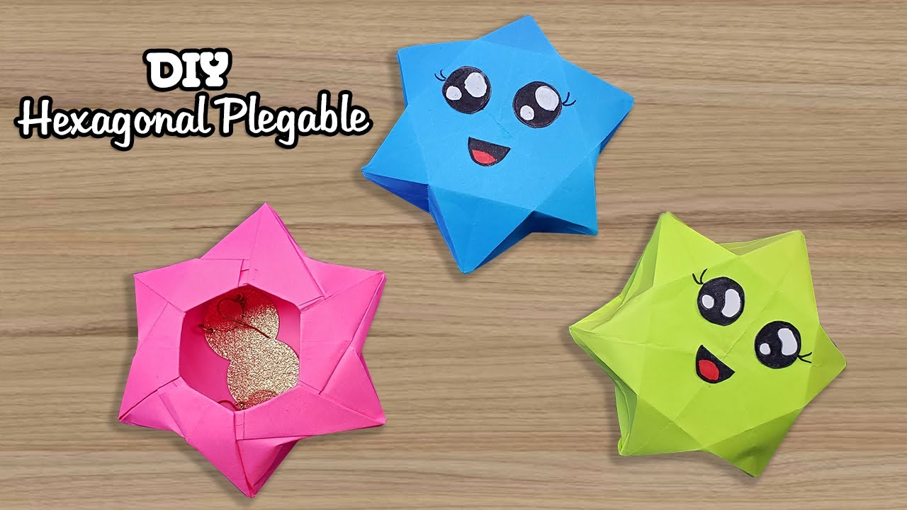 Hexagonal plegable 3D Origami | Manualidades con papel | Paper Crafts ...