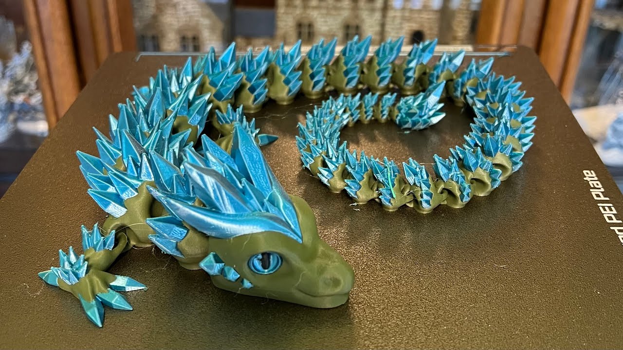 Flexible Crystal Dragon printed on Bambu P1S - YouTube
