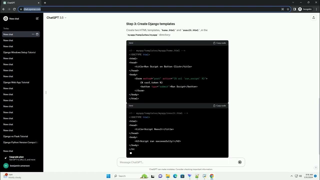 Django Run Python Script On Button Click Youtube