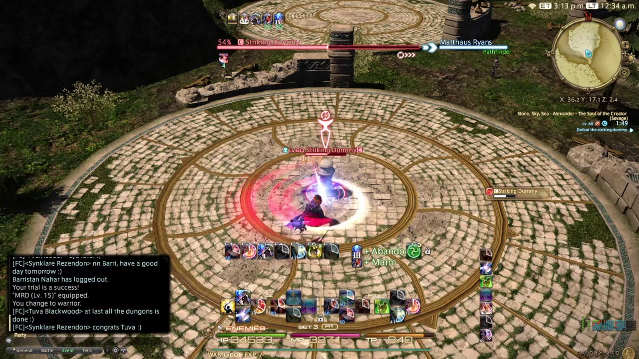 FINAL FANTASY XIV - Warrior (WAR) Remembering the old rotation [Patch 3 ...