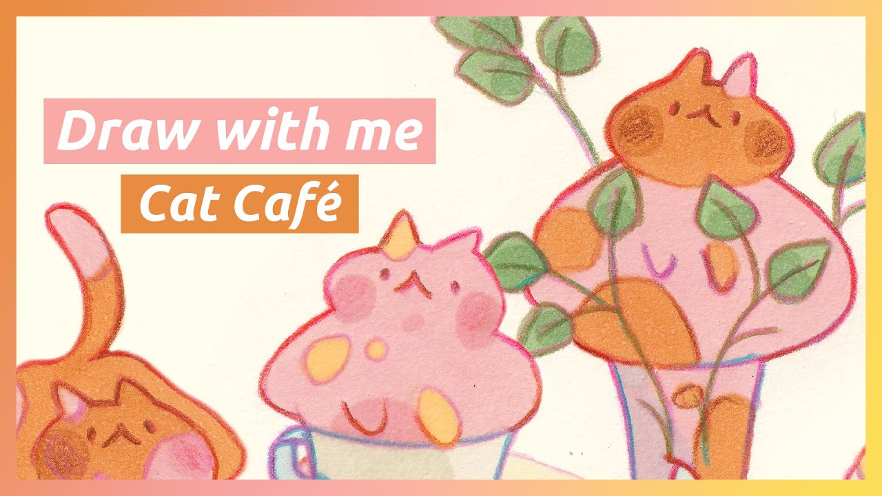 Draw with me | Drawing a Cat Café with markers | Olguioo - YouTube
