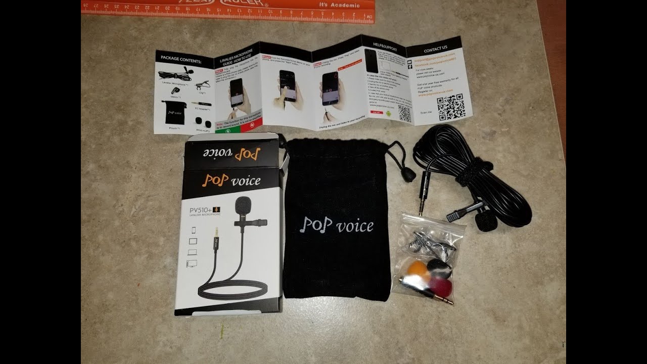 PoP voice 16 Feet Single Head Lavalier Lapel Microphone Omnidirectional ...