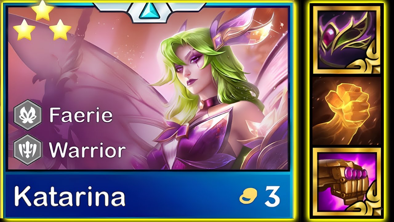 3 Star Katarina Carry 9 Faerie Ft 6 Warrior ⭐⭐⭐ Tft Set 12 Youtube