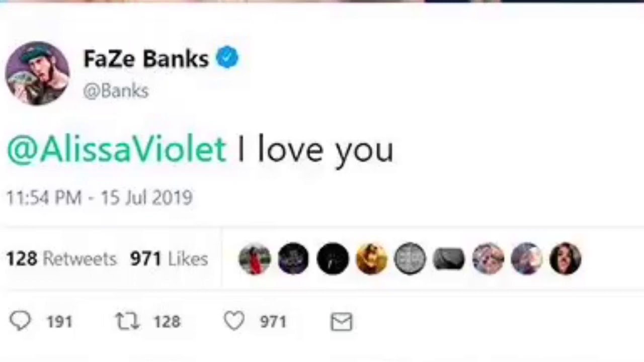 Faze Banks tweets “I love you” to ex-girlfriend Alissa Violet - YouTube