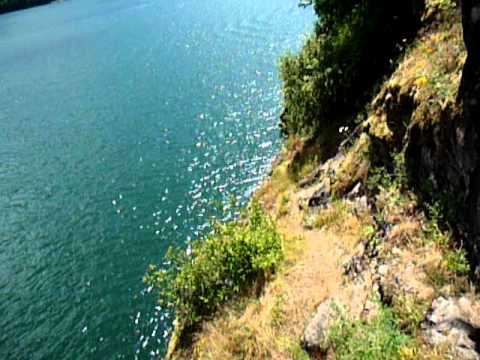 50 foot cliff jump. cultus lake - YouTube