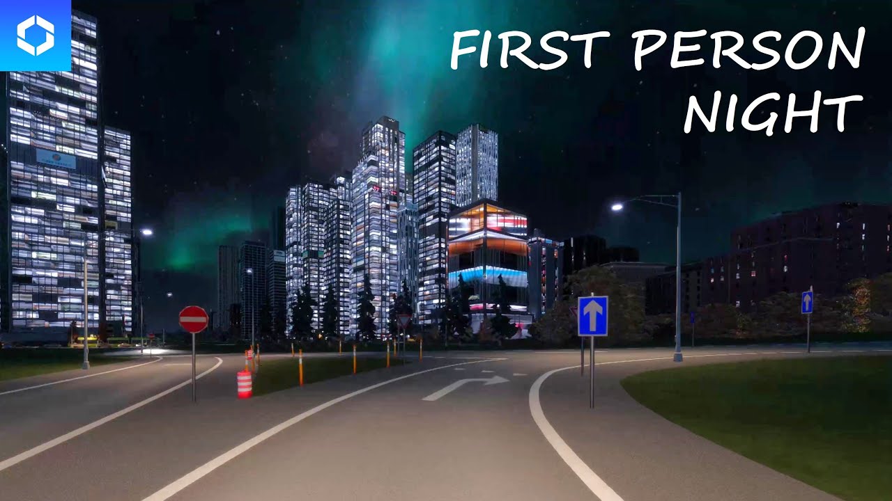 Cities Skylines 2 - FIRST Person Drive - Night driving - YouTube