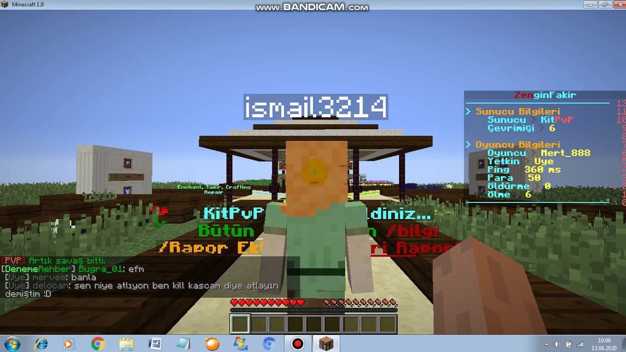 Minecraft ZenginFakir server (kit-PVP) - YouTube