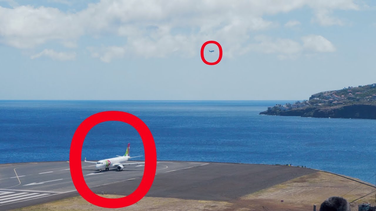 CLOSE CALL TAKEOFF TAP E190 & CONDOR A320 RETRO at Madeira Airport ...