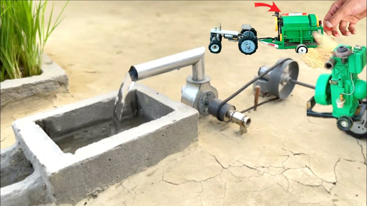 diy tractor mini borewell water pump science project || @KeepVilla ...