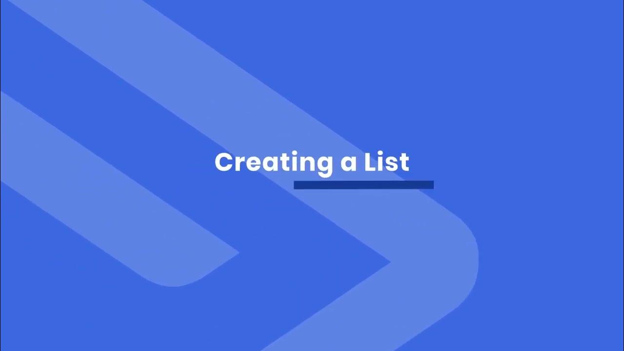 ActiveCampaign - Creating Your First List - YouTube