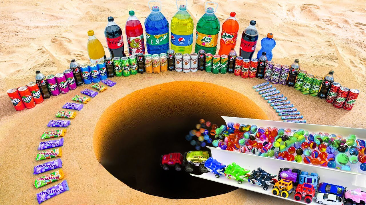 EXPERIMENT: Giant Underground Toothpaste Eruption from Coca-Cola, Fanta ...
