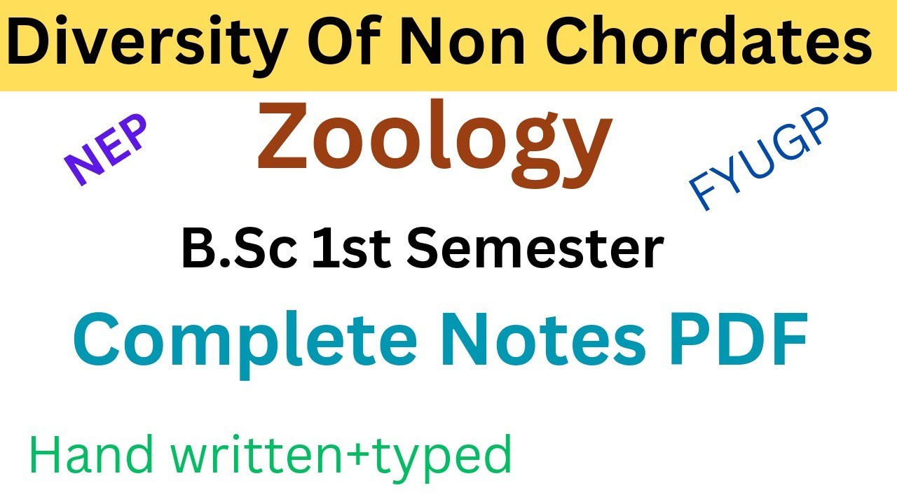 BSc Zoology 1st Semester Notes | Diversity of Non Chordates | B.sc 1st ...