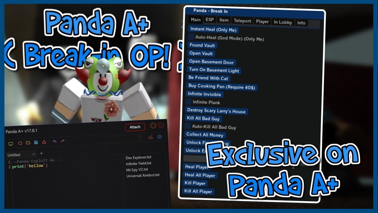 NEW! ROBLOX - BREAK-IN ( OP! GUI 2021 ) - KILL ALL / TELEPORT / ITEM ...