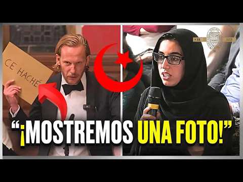 Lawrence Fox muestra una foto que hace que todos los musulmanes en la sala se hagan encima