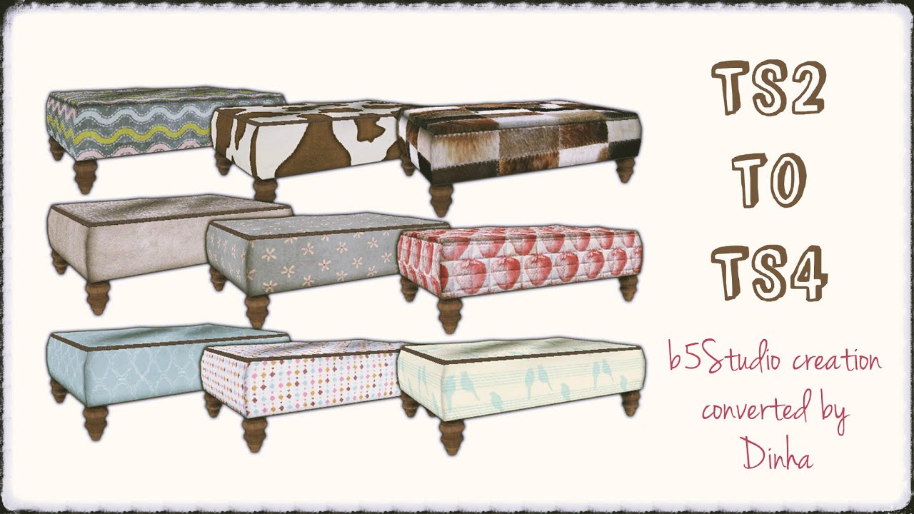 Sims 4 - Paisley Ottoman Coffeetable (Custom Content for download ...