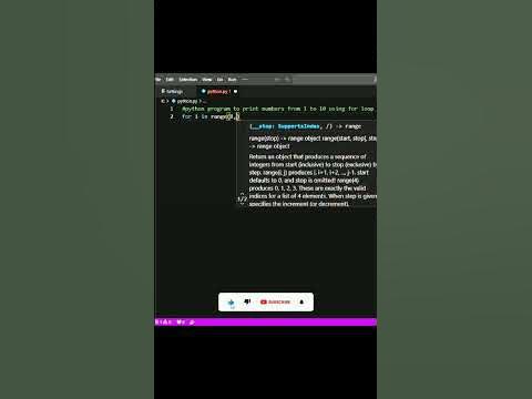 Python program to print numbers from 1 to 10 using for loop#python #programming #coding - YouTube