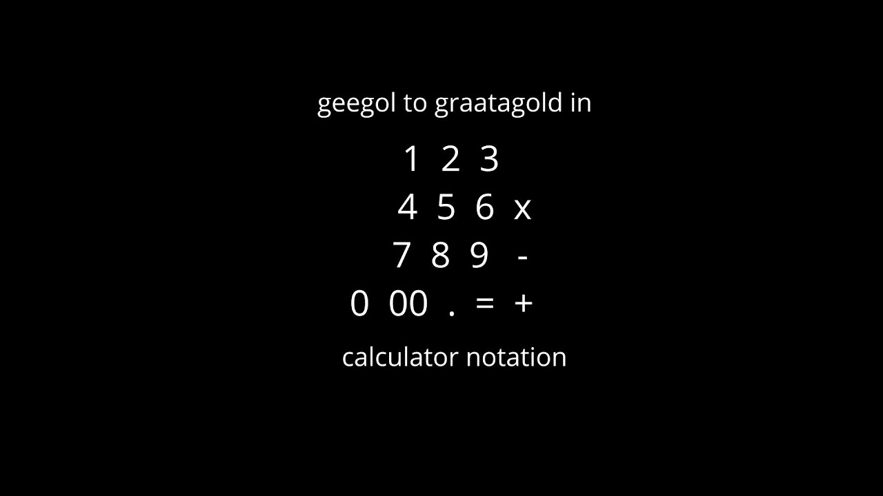 numbers geegol to graatagold in calculator notation - YouTube