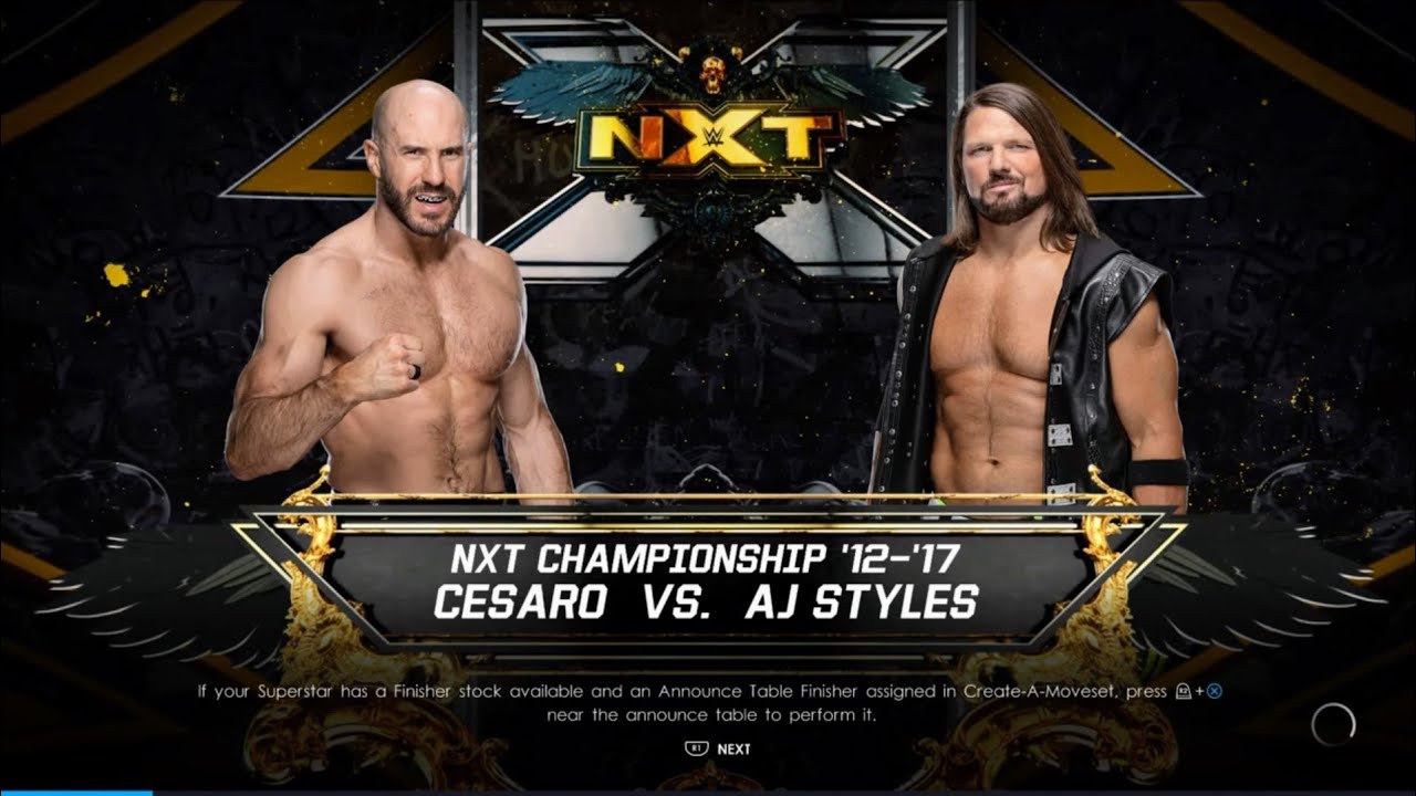 WWE2K22 AJ Styles vs. Cesaro - NXT Championship - YouTube