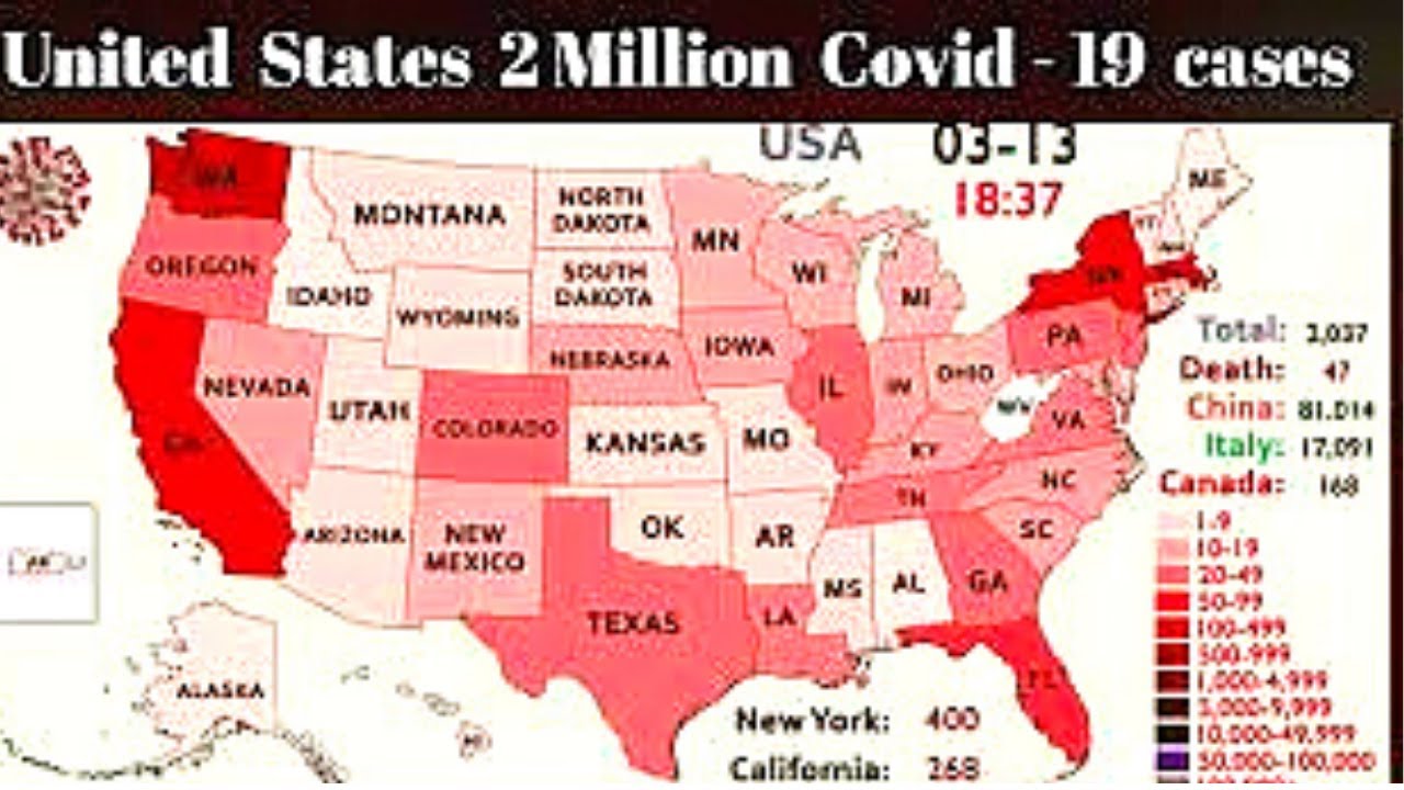 The Spread of Coronavirus in United States of America - Map and ...