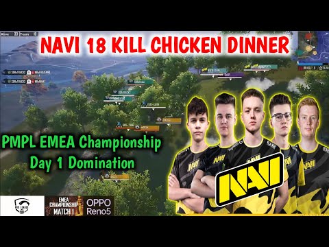 NAVI 18 Kill Chicken Dinner in PMPL EMEA Championship | Navi Pubg Mobile |Navi PMPL |PME Highlight |