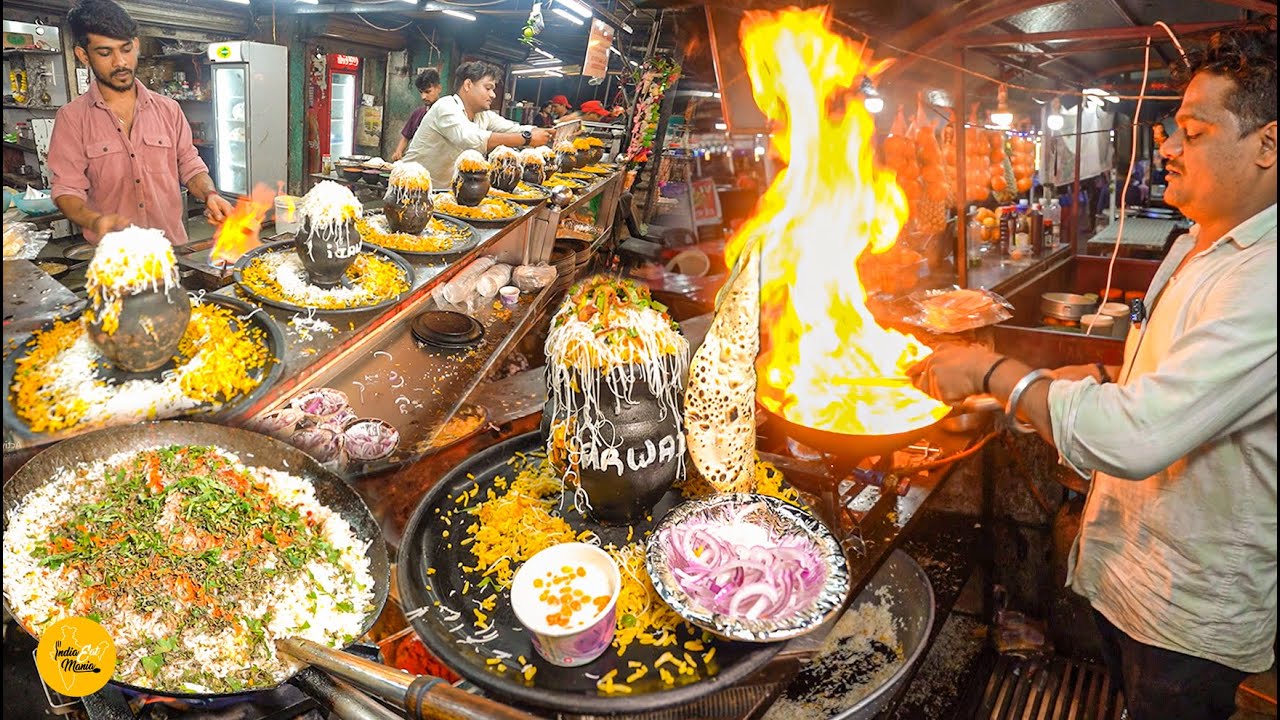 Ratri Bazar Famous Marwadi Black Matka Paneer Gravy Biryani Making Rs ...