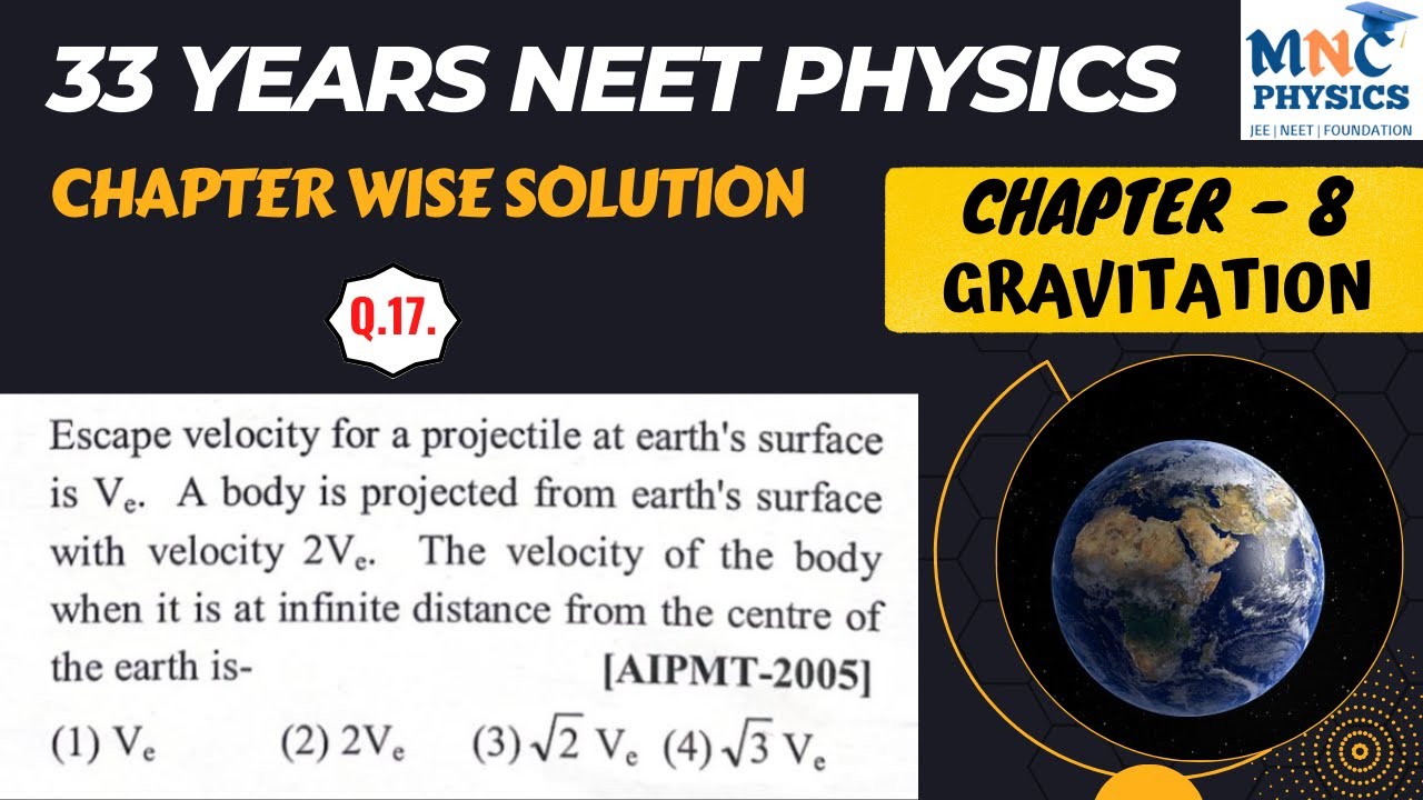 escape velocity for a projectile at earth's surface is ve a body is ...