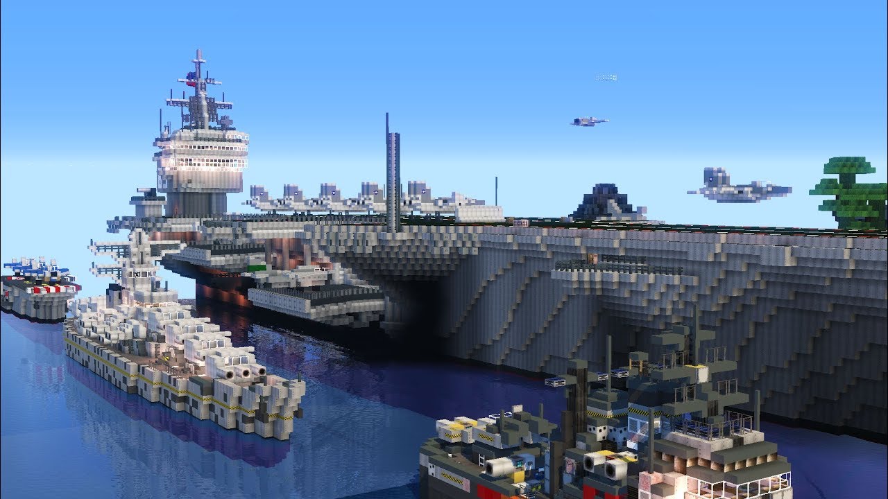 Minecraft Naval Clash: Movecraft Military Server Review - YouTube