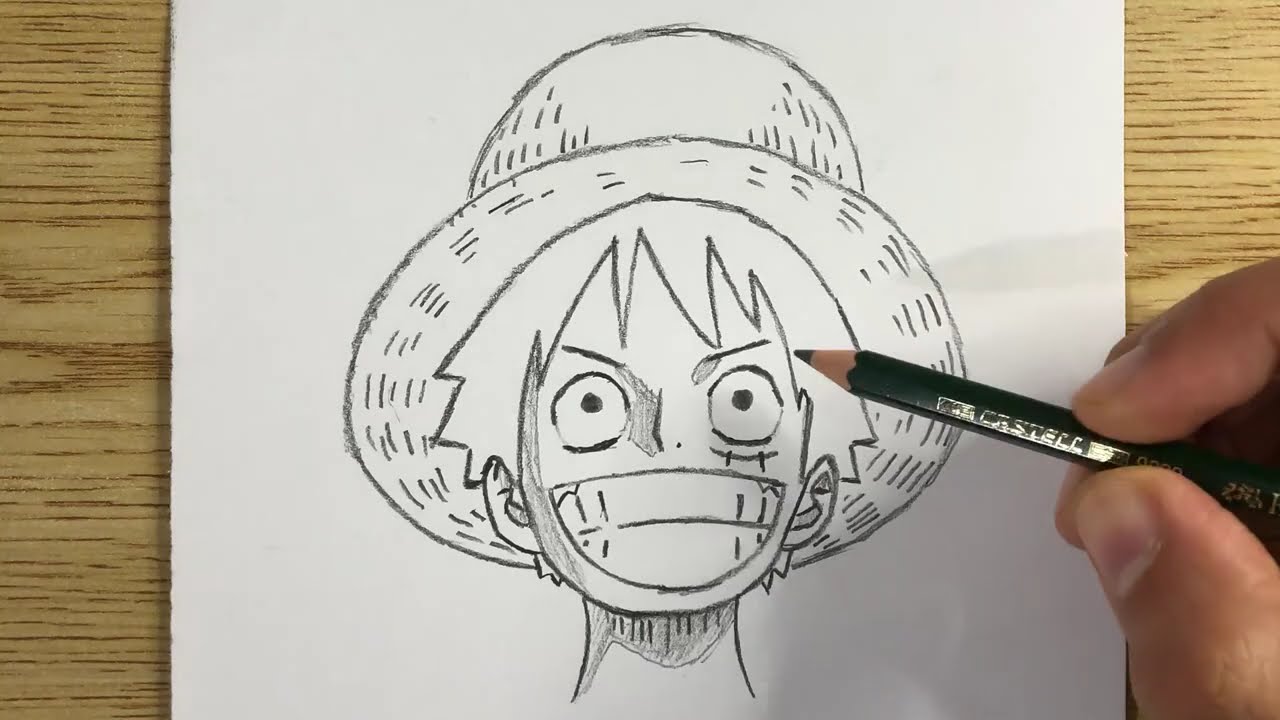 EASY ONE PIECE DRAWING || How to draw LUFFY (ONE PIECE) step by step ...