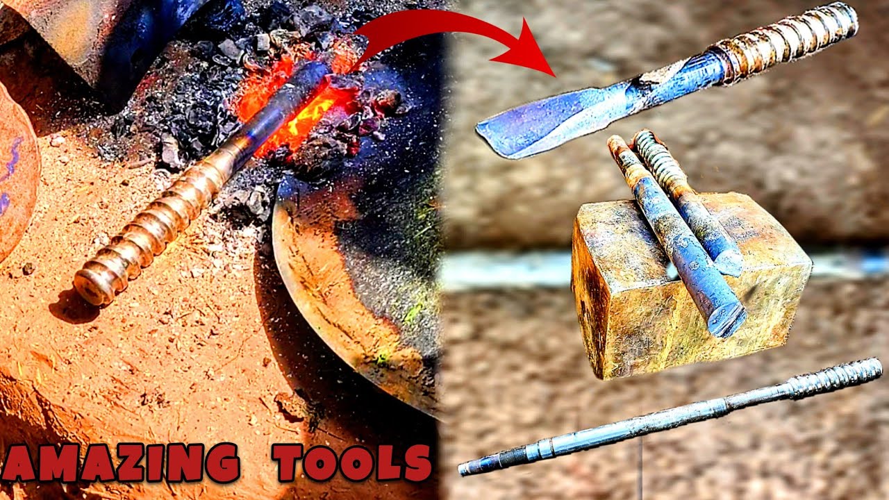 See what you can do with a piece of iron | Forging a Hot Cut Hardy Tool ...