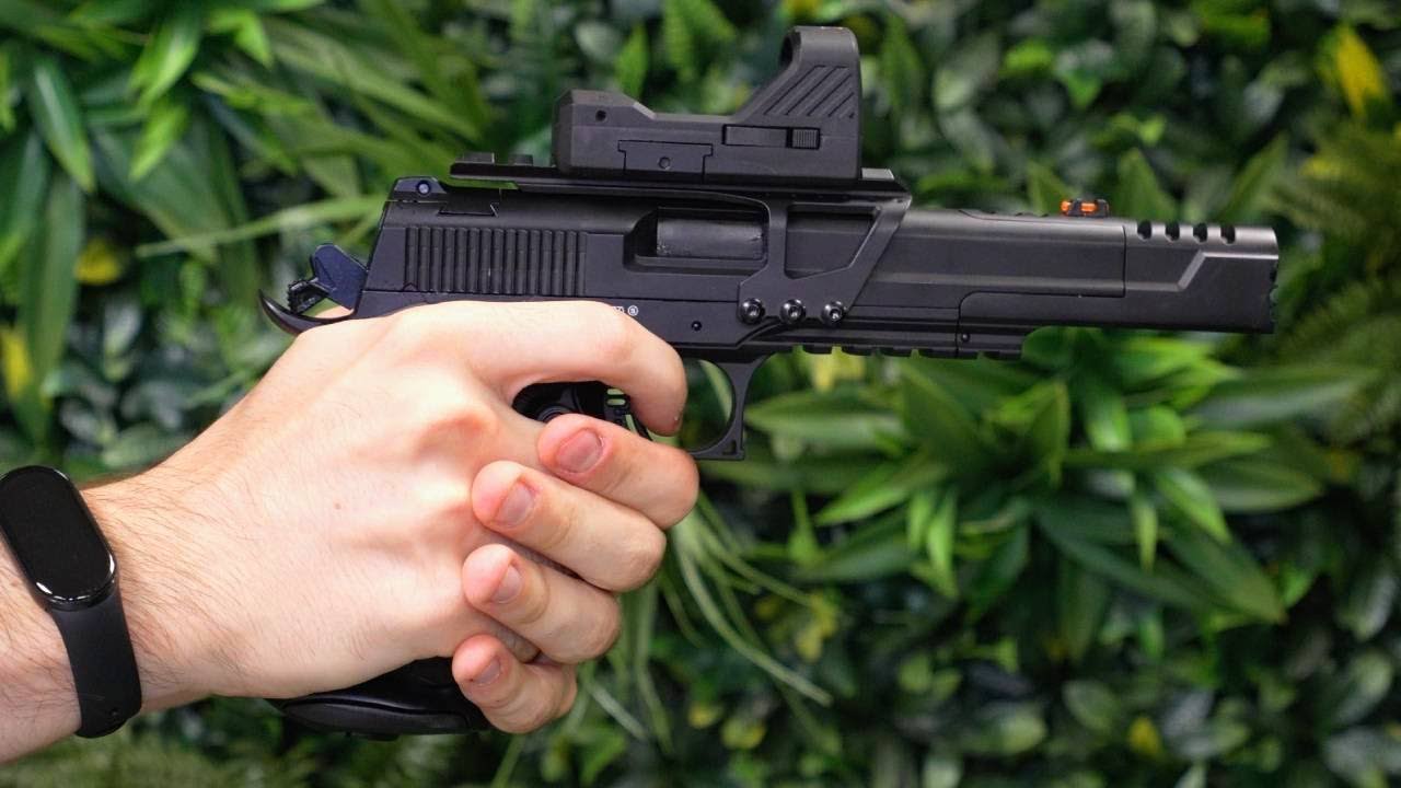La Pistola de Balines MÁS POTENTE con MIRA de Punto Rojo - YouTube
