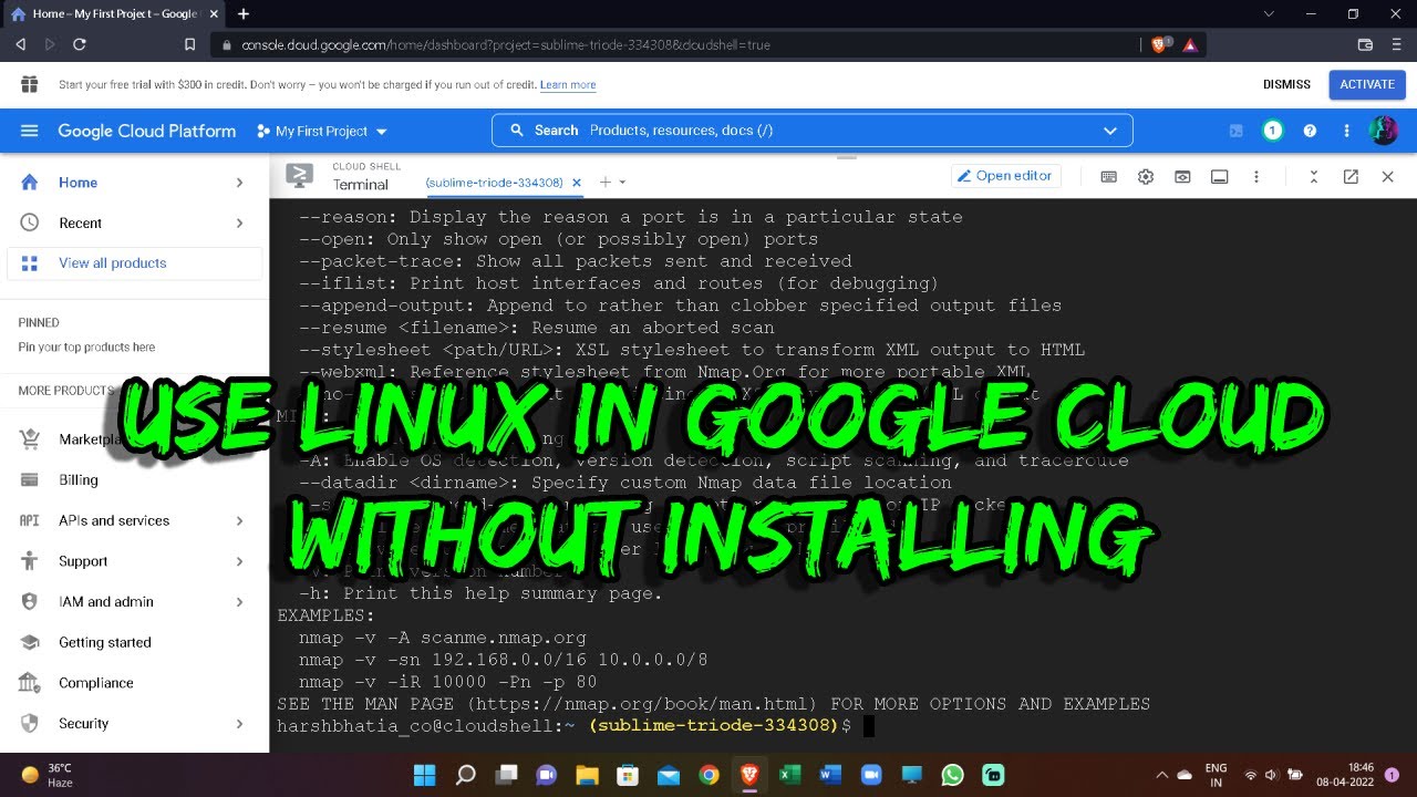 Use Linux terminal in cloud console without installing | Google Cloud ...