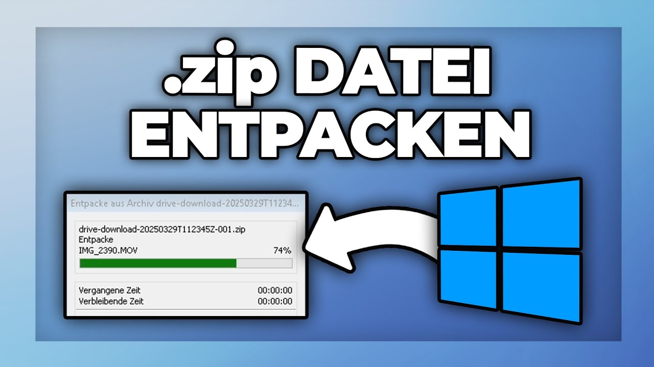 Windows 11 zip Datei entpacken - Tutorial - YouTube