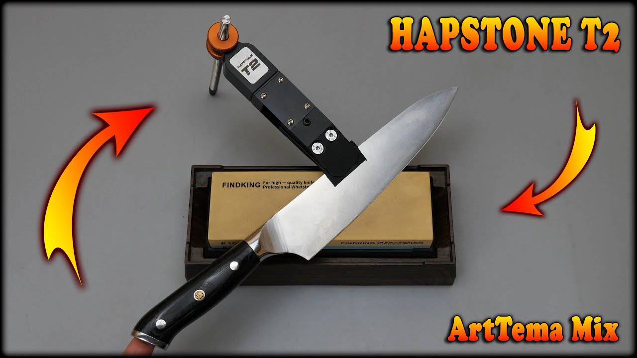 HAPSTONE T2 - How to sharpen a knife on a wet stone using a HAPSTONE T2 sharpener to razor ...