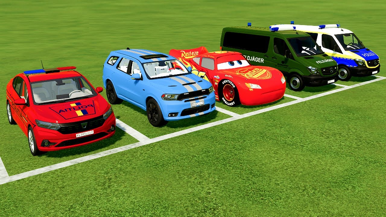 TRANSPORT DACIA LOGAN, DODGE DURANGO, LIGHTNING MCQUEEN, MERCEDES BENZ ...