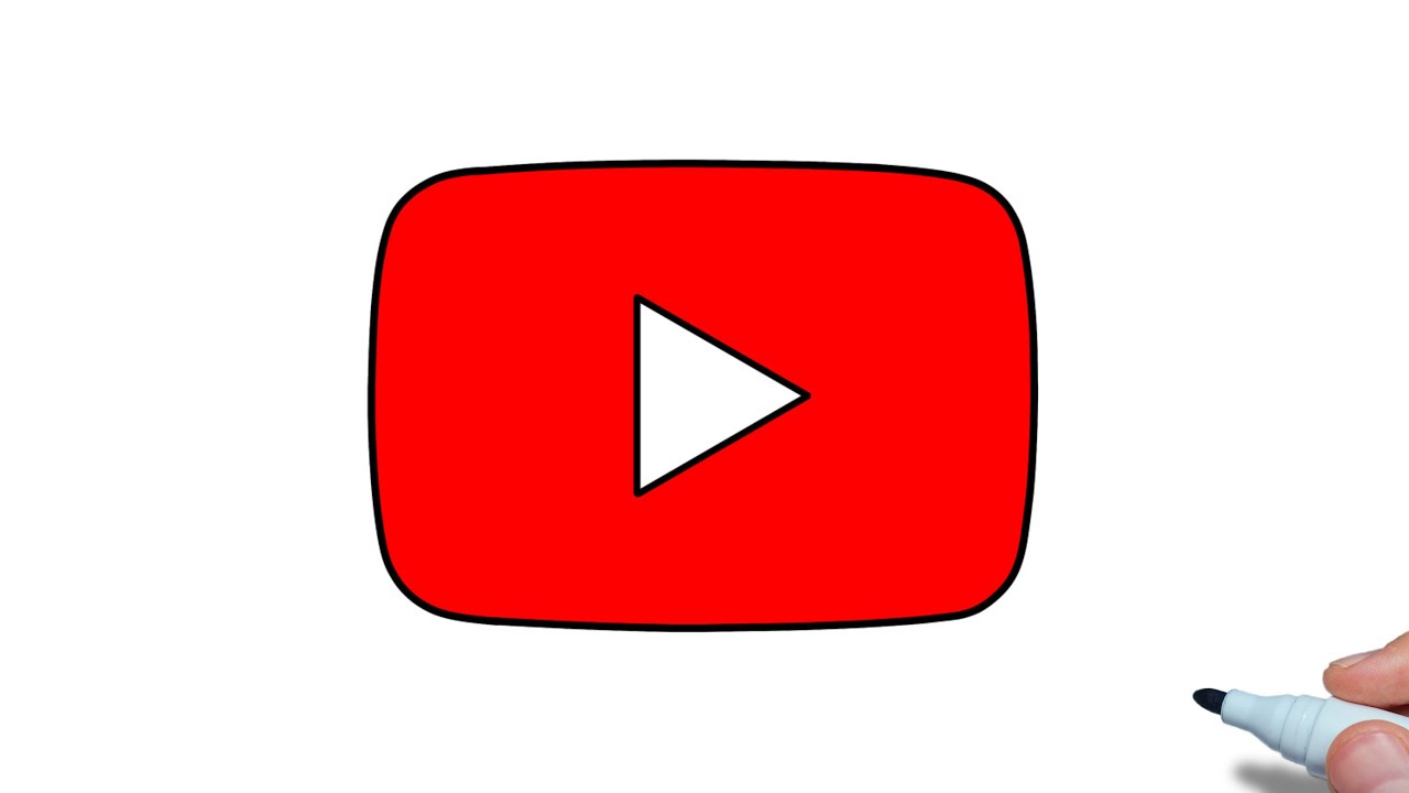How To Draw Youtube Logo Easy Drawing Youtube Logo Tutorial Youtube